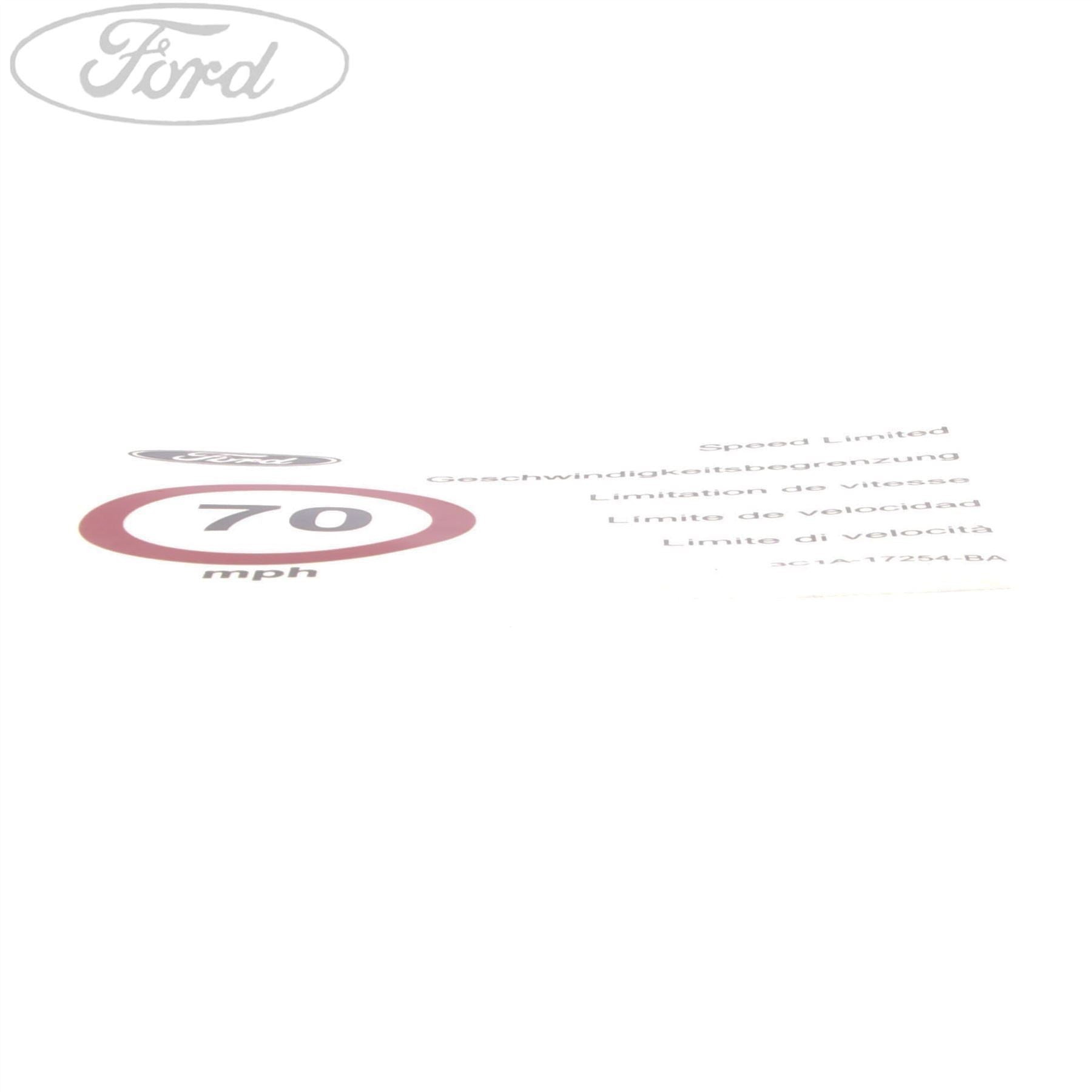 TRANSIT TRANSIT SPEED LIMITER DECAL – Ford Online Shop UK